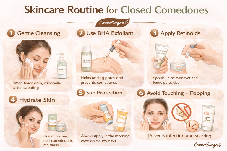 Skincare Routine for Closed Comedones: What Actually Works